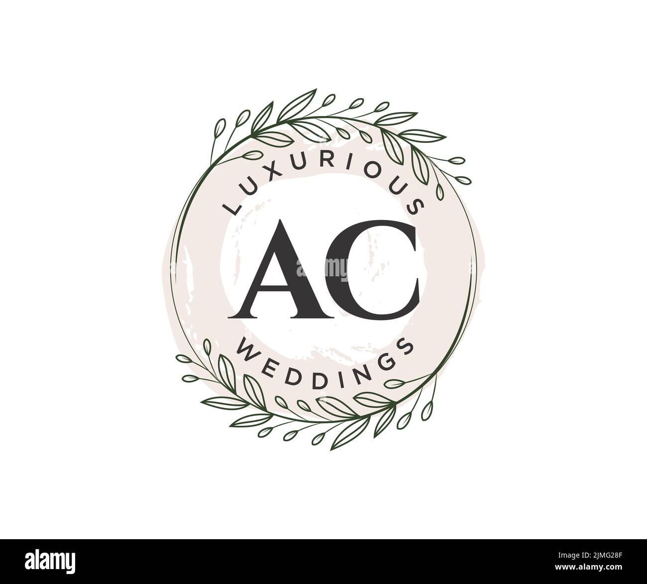 AC Initials letter Wedding monogram logos template, hand drawn modern ...