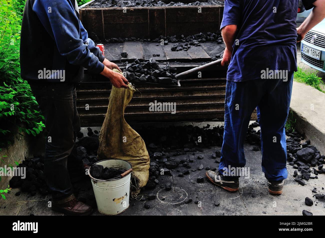 business, coal, unloading, burning, heating, energy, winter, daily life ...