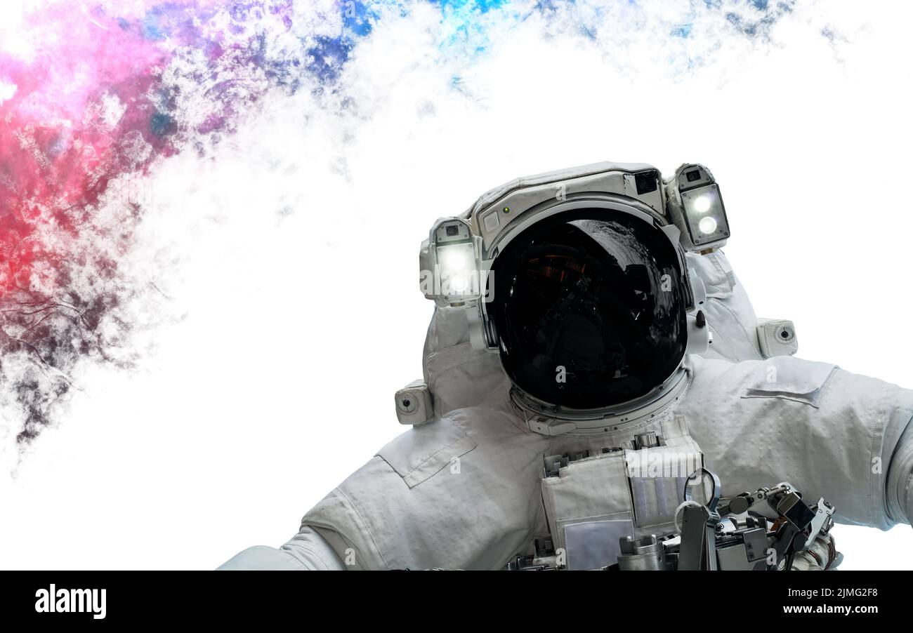 High resolution astronaut isolated on white background. Space style ...