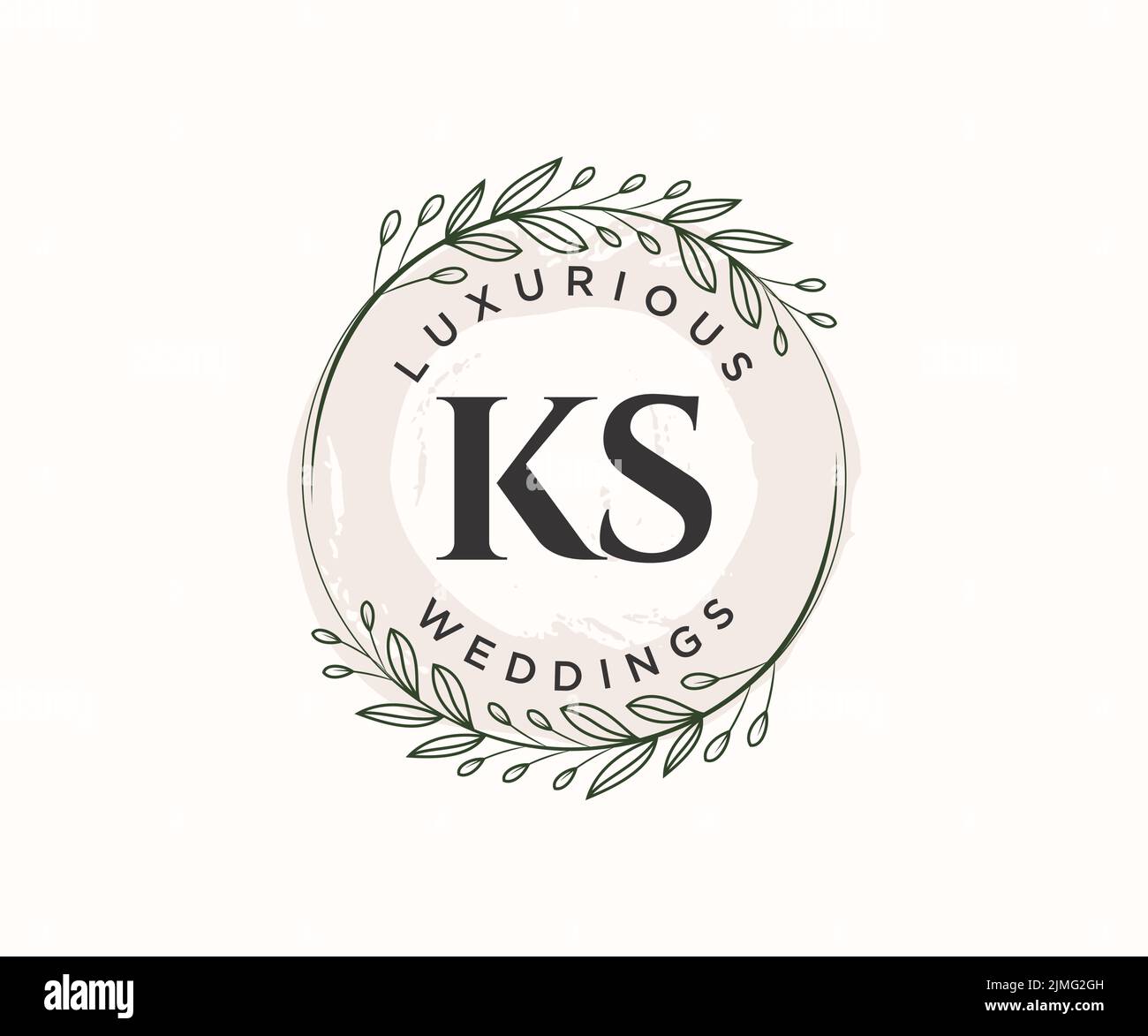 KS Initials letter Wedding monogram logos template, hand drawn modern ...