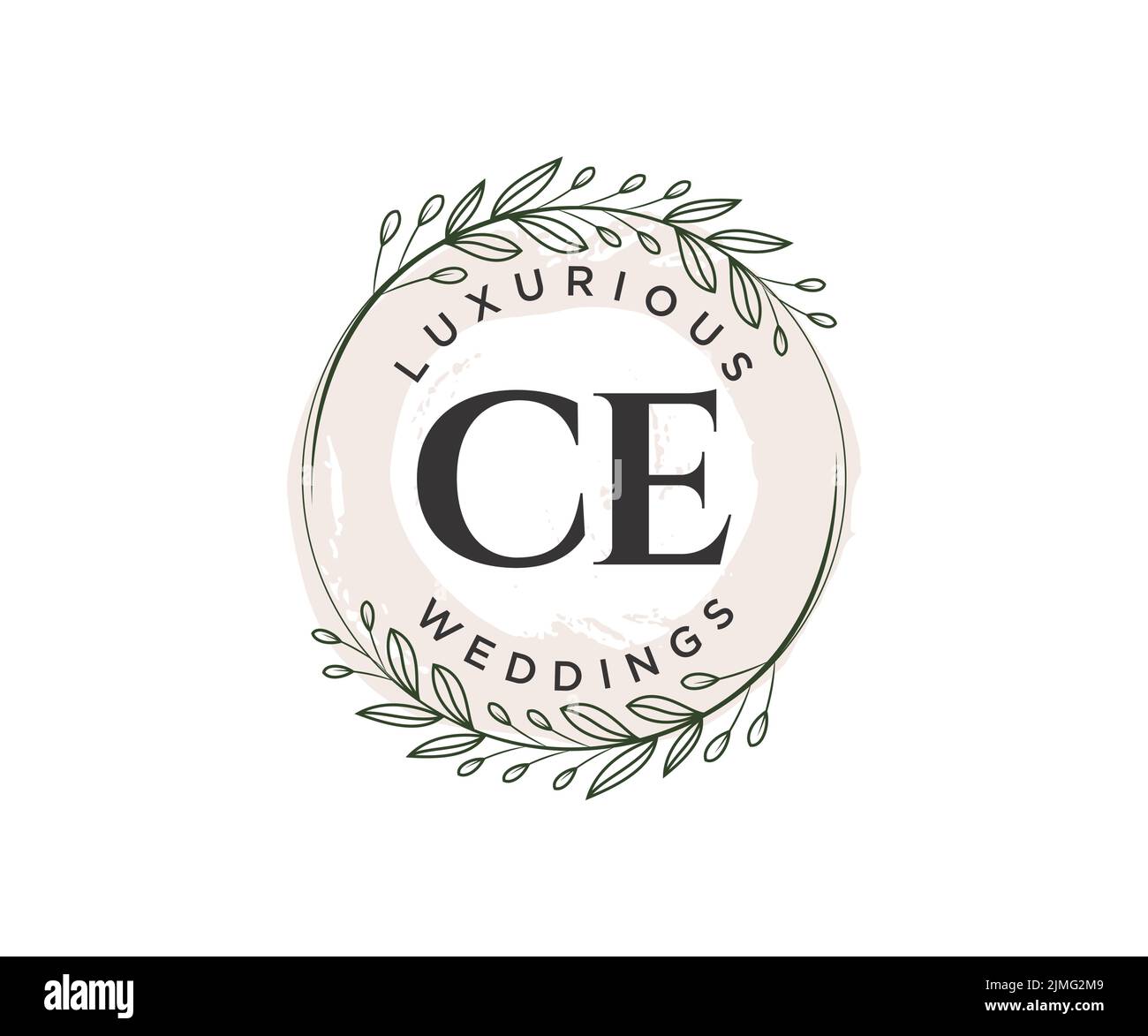 CE Initials letter Wedding monogram logos template, hand drawn modern ...