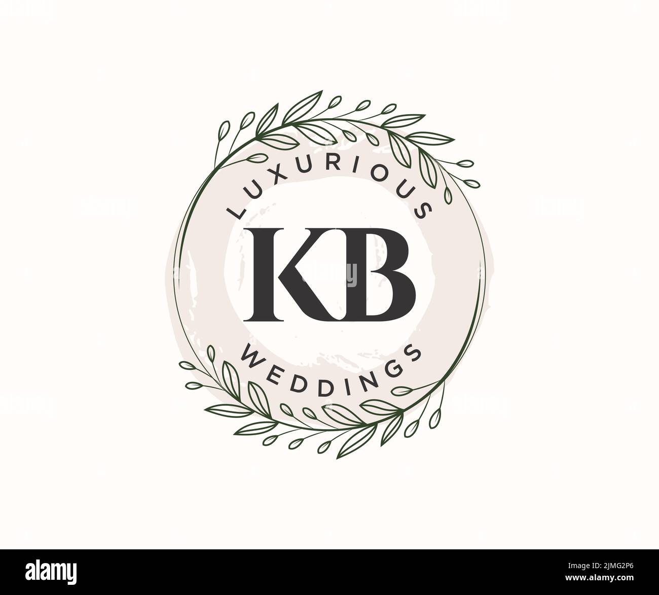 KB Initials letter Wedding monogram logos template, hand drawn modern ...
