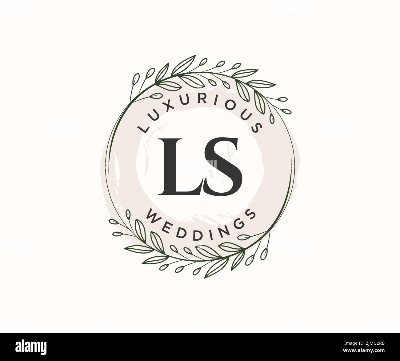 LS Initials letter Wedding monogram logos template, hand drawn modern minimalistic and floral ...