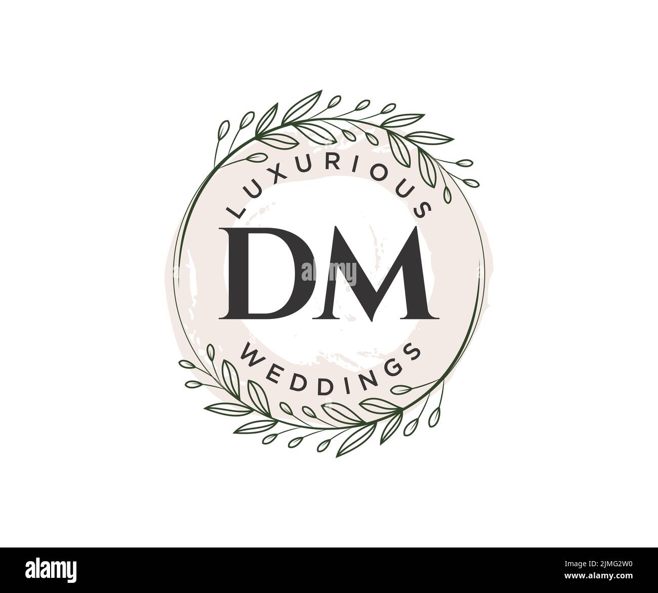 DM Initials letter Wedding monogram logos template, hand drawn modern ...