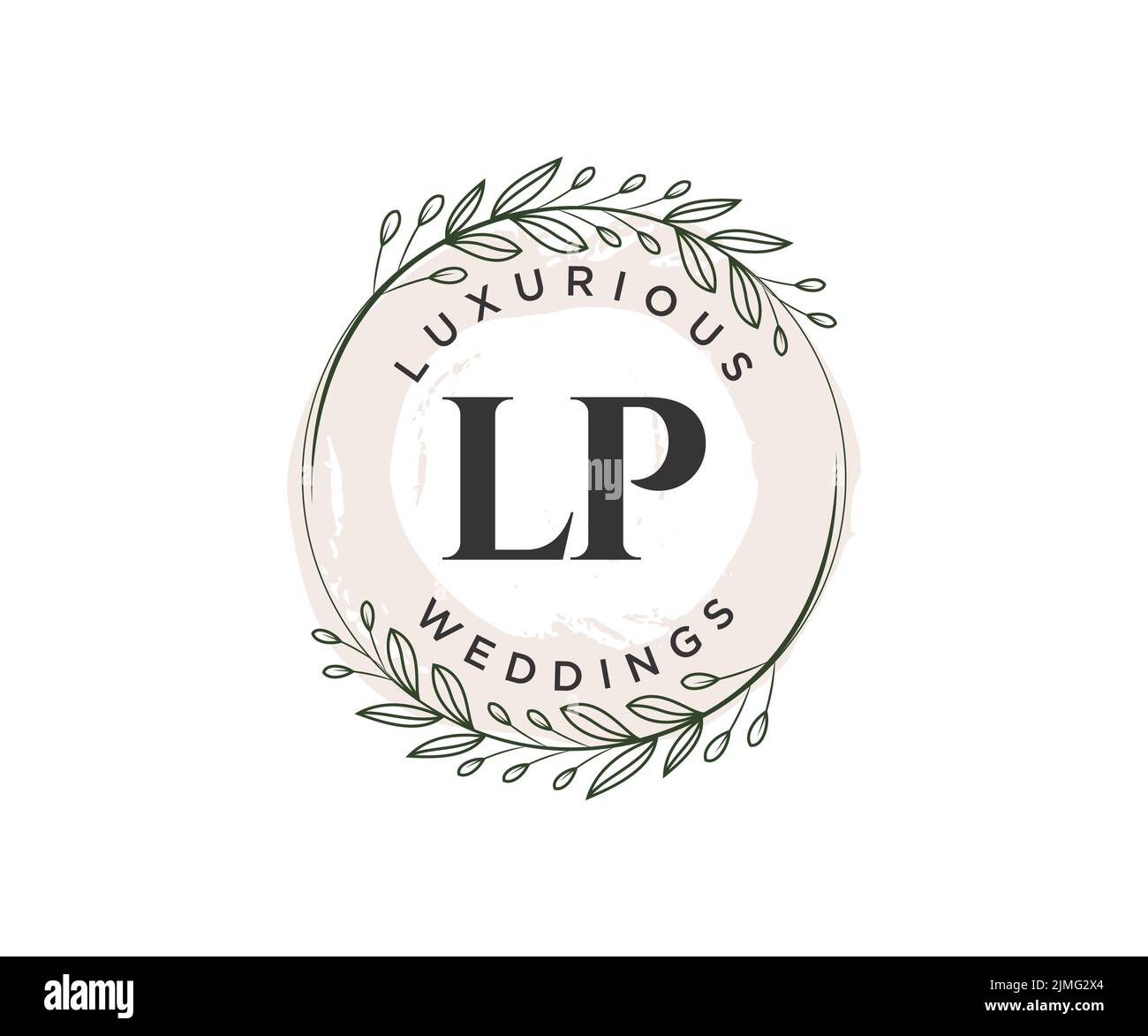 LP Initials letter Wedding monogram logos template, hand drawn modern ...