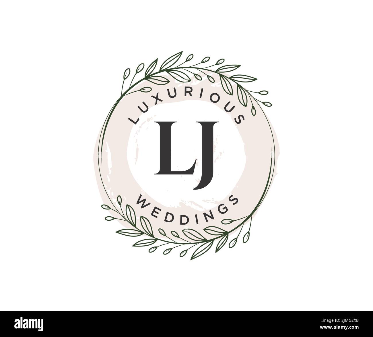 LJ Initials letter Wedding monogram logos template, hand drawn modern ...