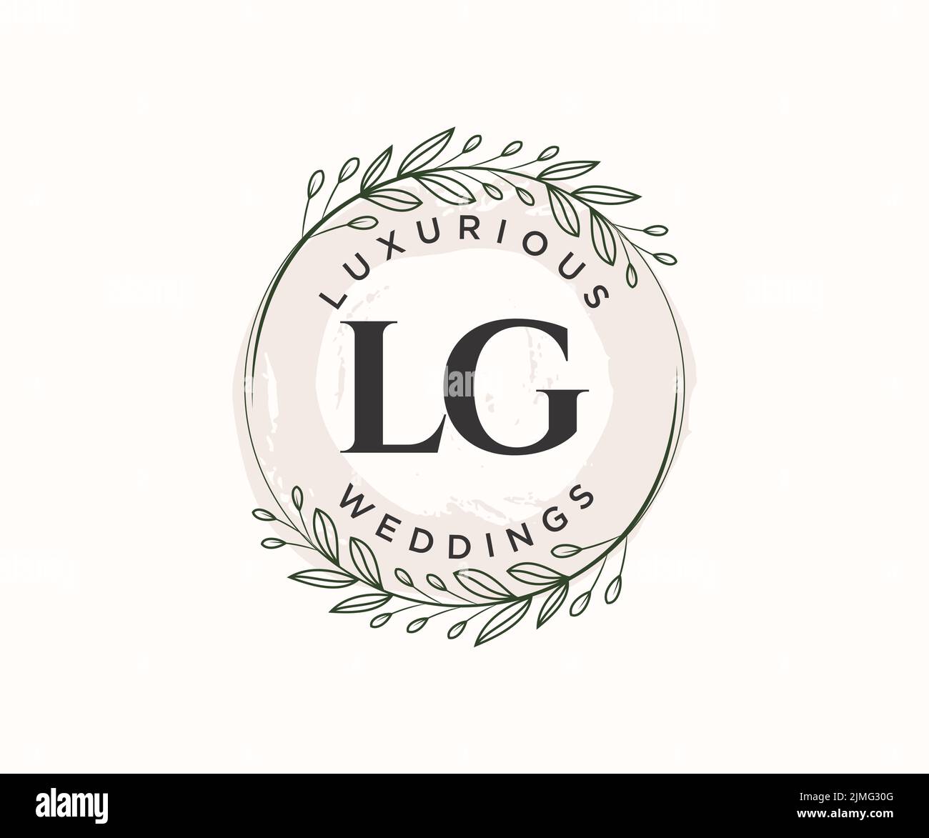 LG Initials letter Wedding monogram logos template, hand drawn modern ...