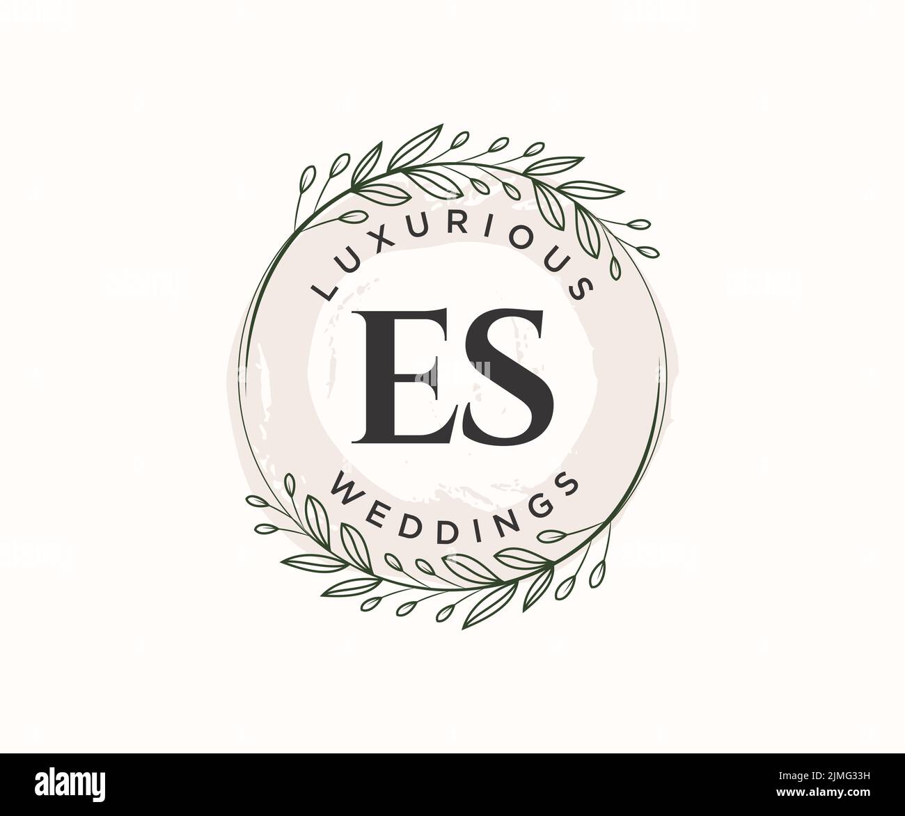 ES Initials letter Wedding monogram logos template, hand drawn modern ...