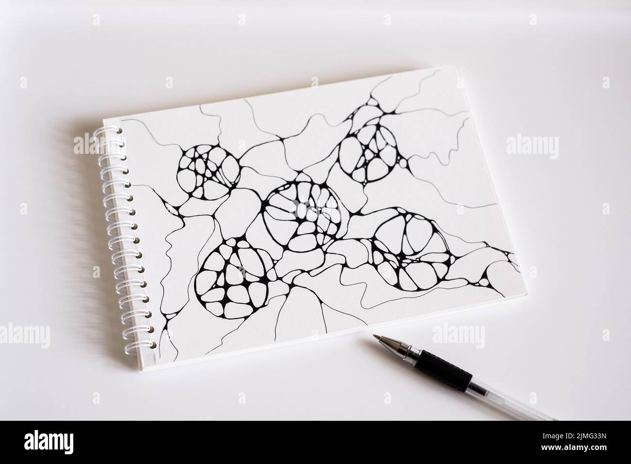 Hand drawn neurographic drawing. Neurographics is psychological method ...