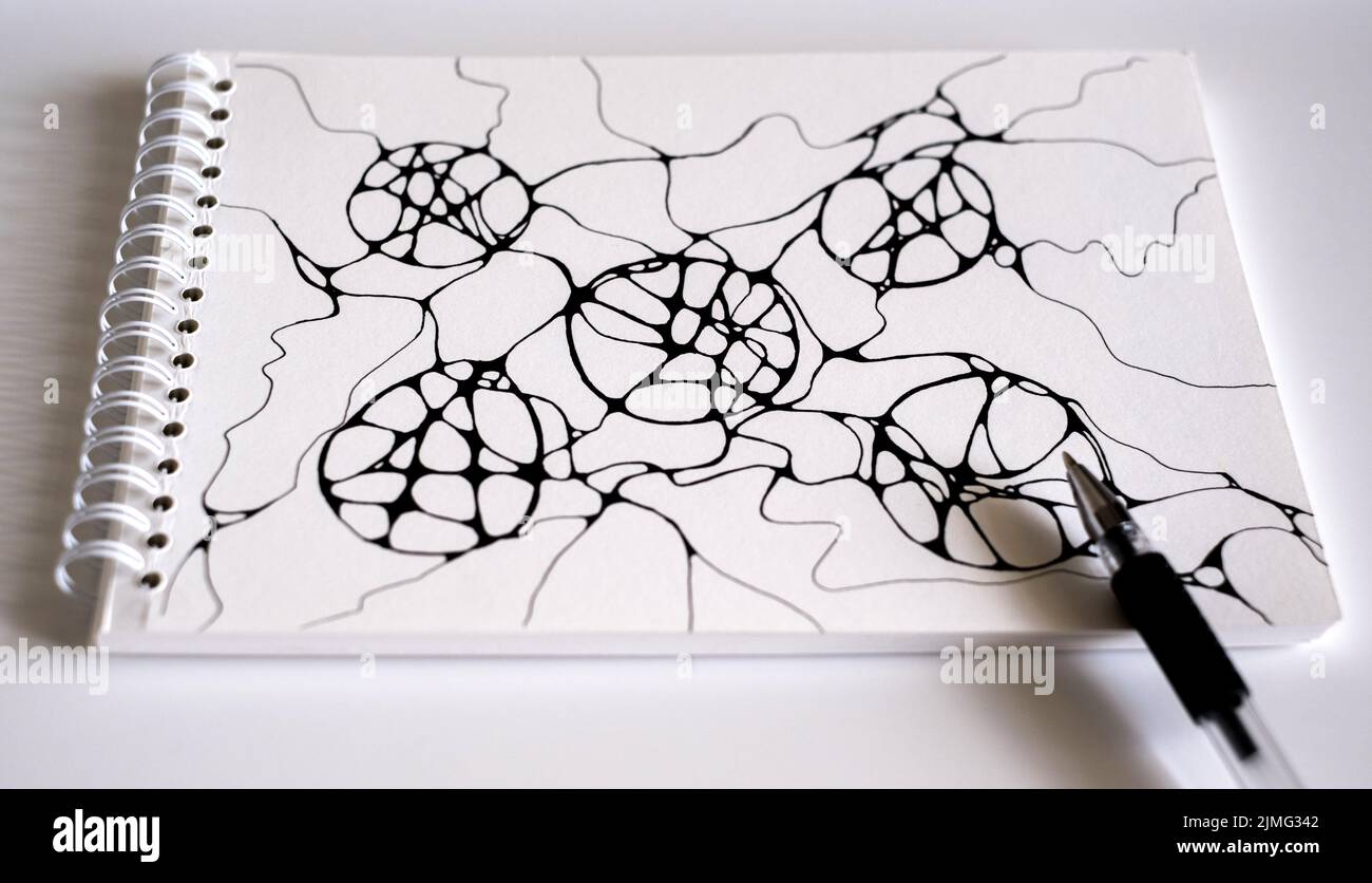 Hand drawn neurographic drawing. Neurographics is psychological method ...