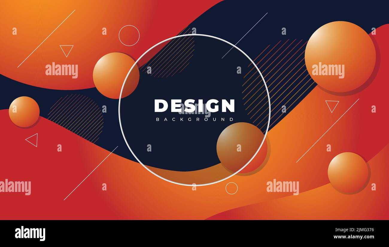 A design vector template with orange bubbles and copy space Stock ...
