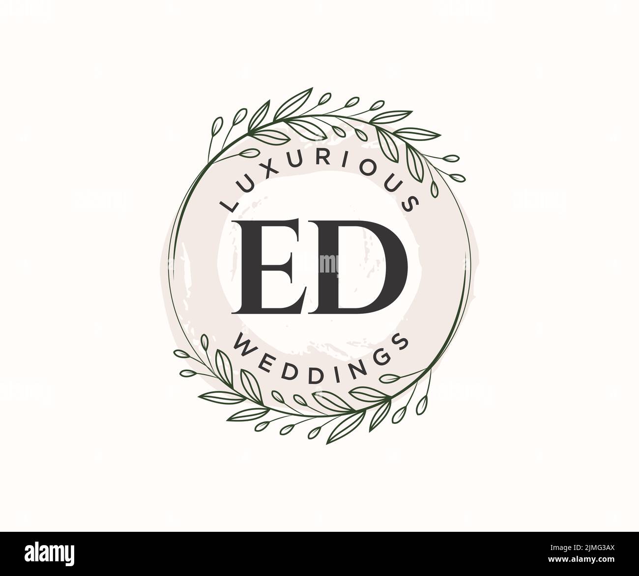 ED Initials letter Wedding monogram logos template, hand drawn modern ...
