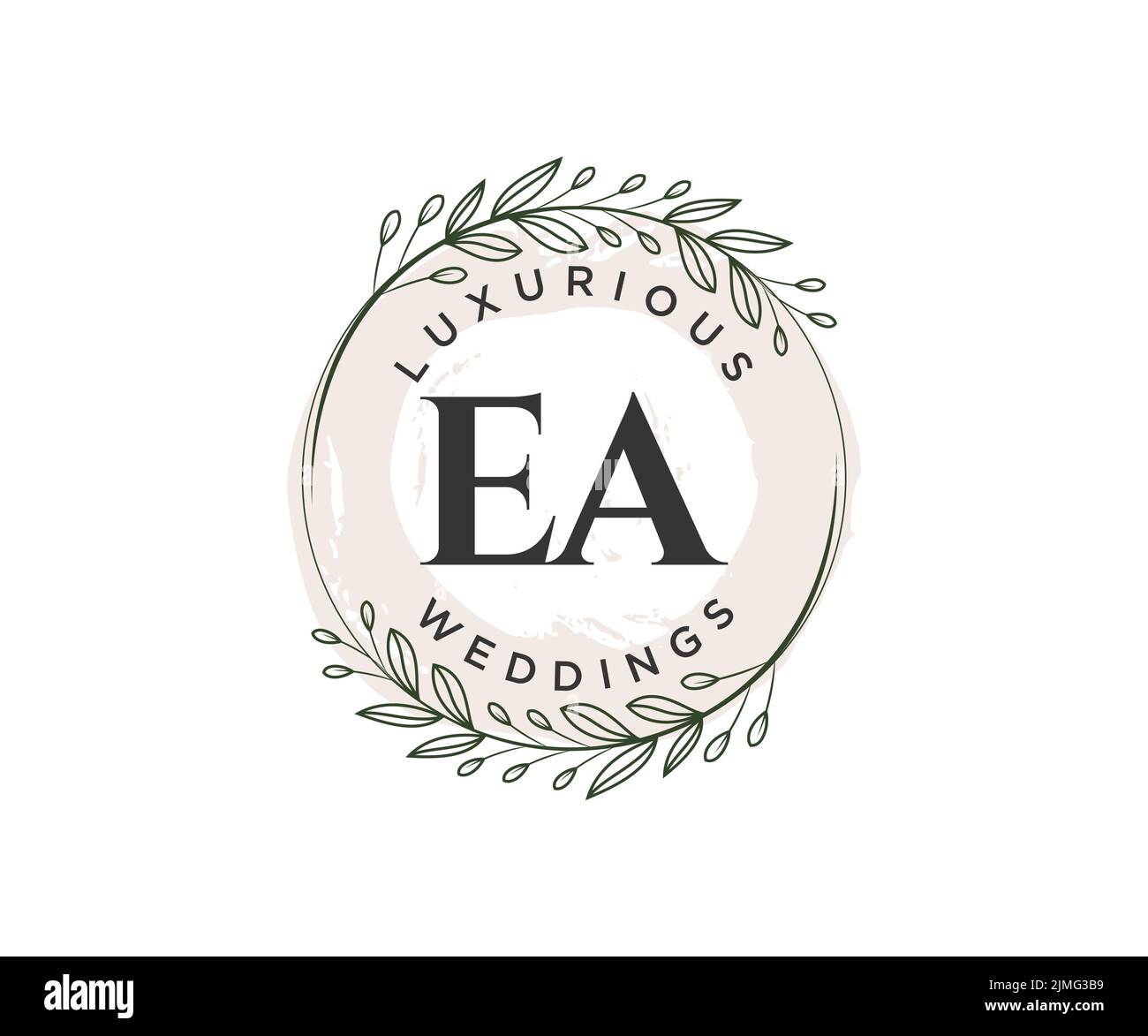 EA Initials letter Wedding monogram logos template, hand drawn modern ...
