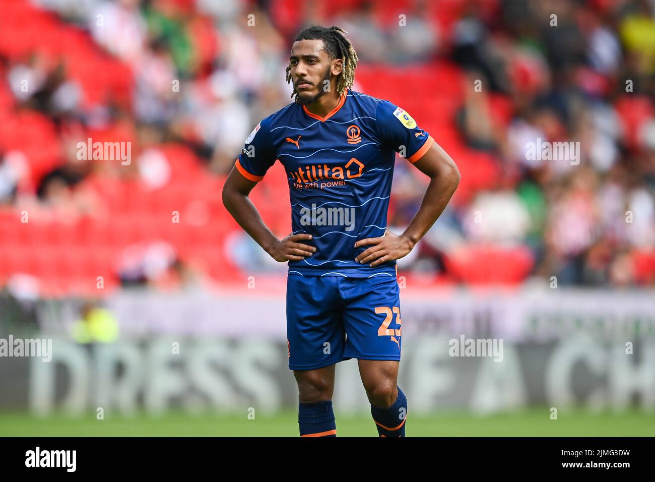 Dominic Thompson #23 of Blackpool during the game Stock Photo - Alamy