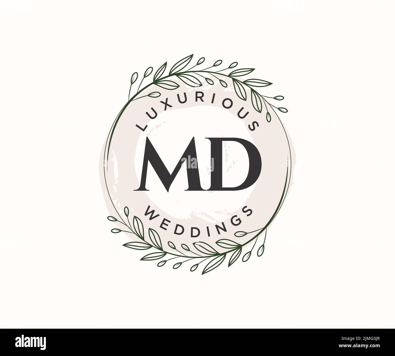 MD Initials letter Wedding monogram logos template, hand drawn modern ...