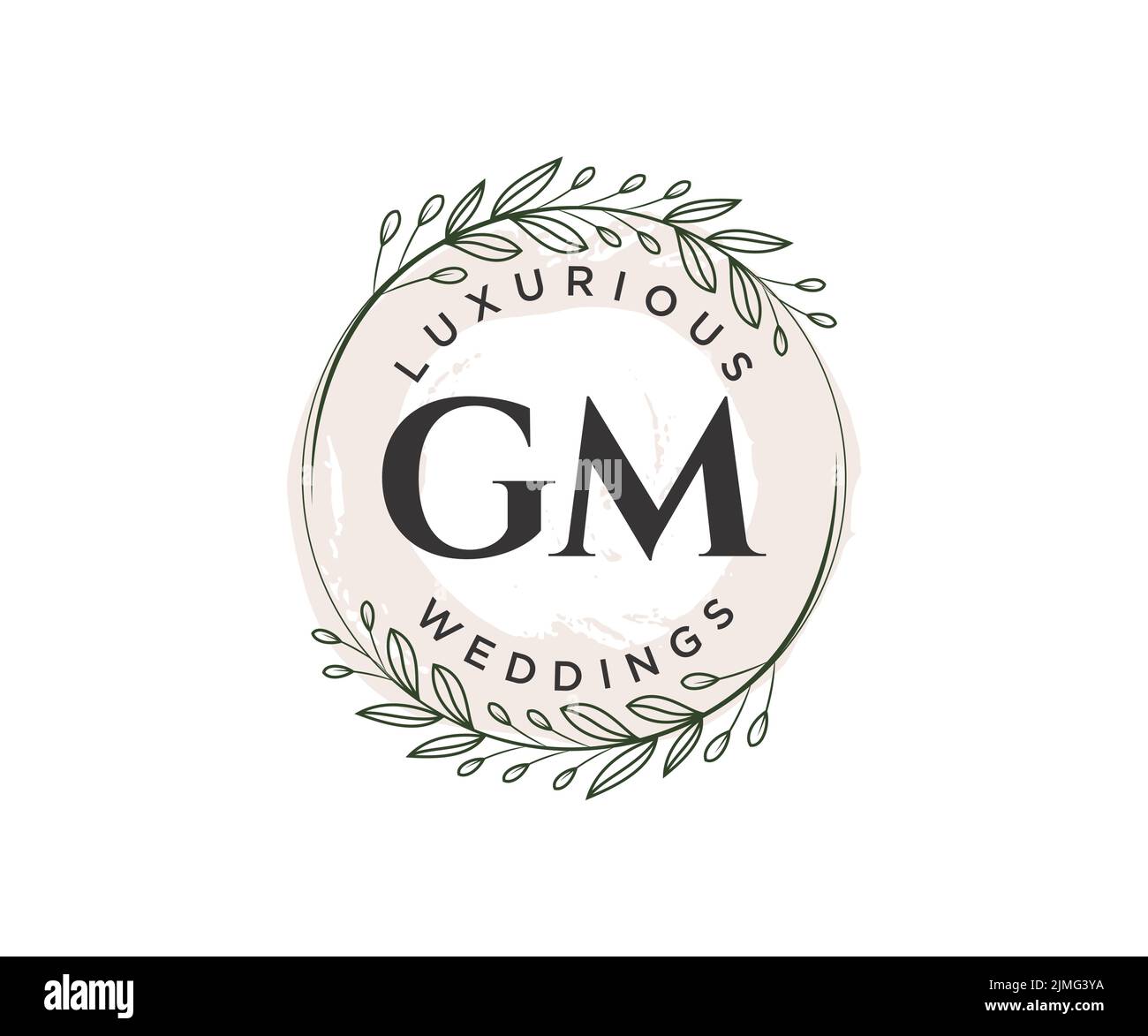 GM Initials letter Wedding monogram logos template, hand drawn modern ...