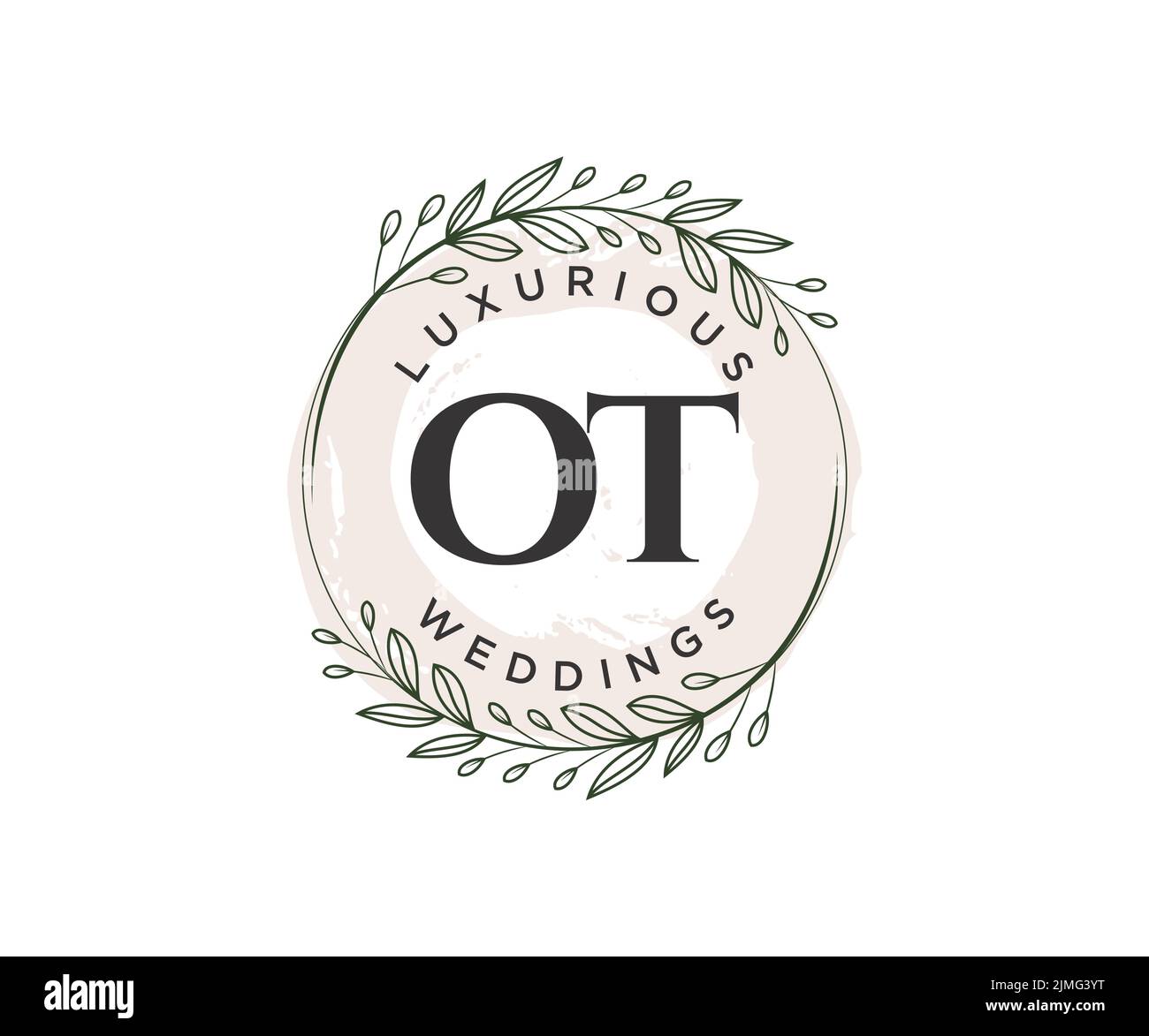 OT Initials letter Wedding monogram logos template, hand drawn modern ...