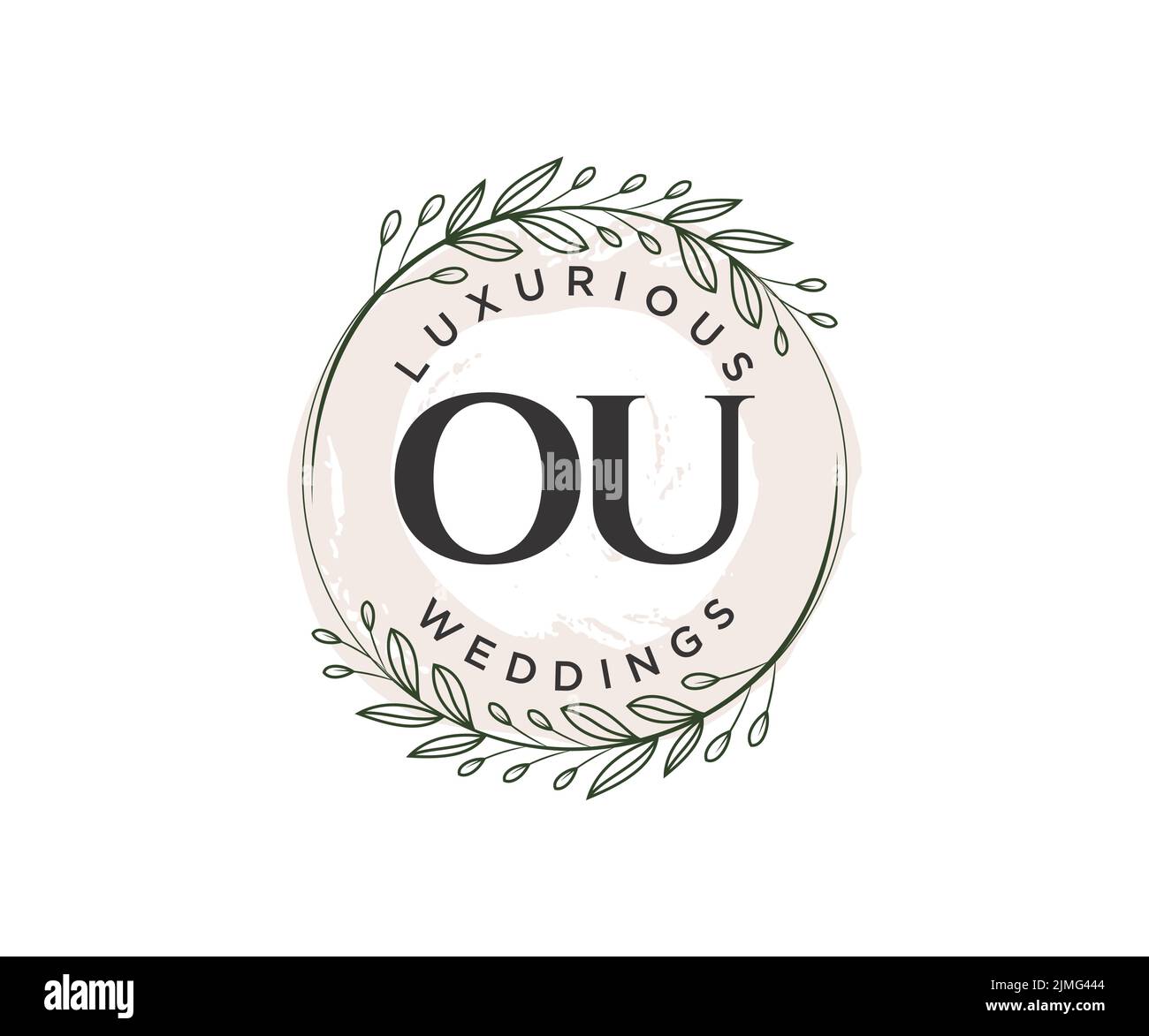 OU Initials letter Wedding monogram logos template, hand drawn modern ...