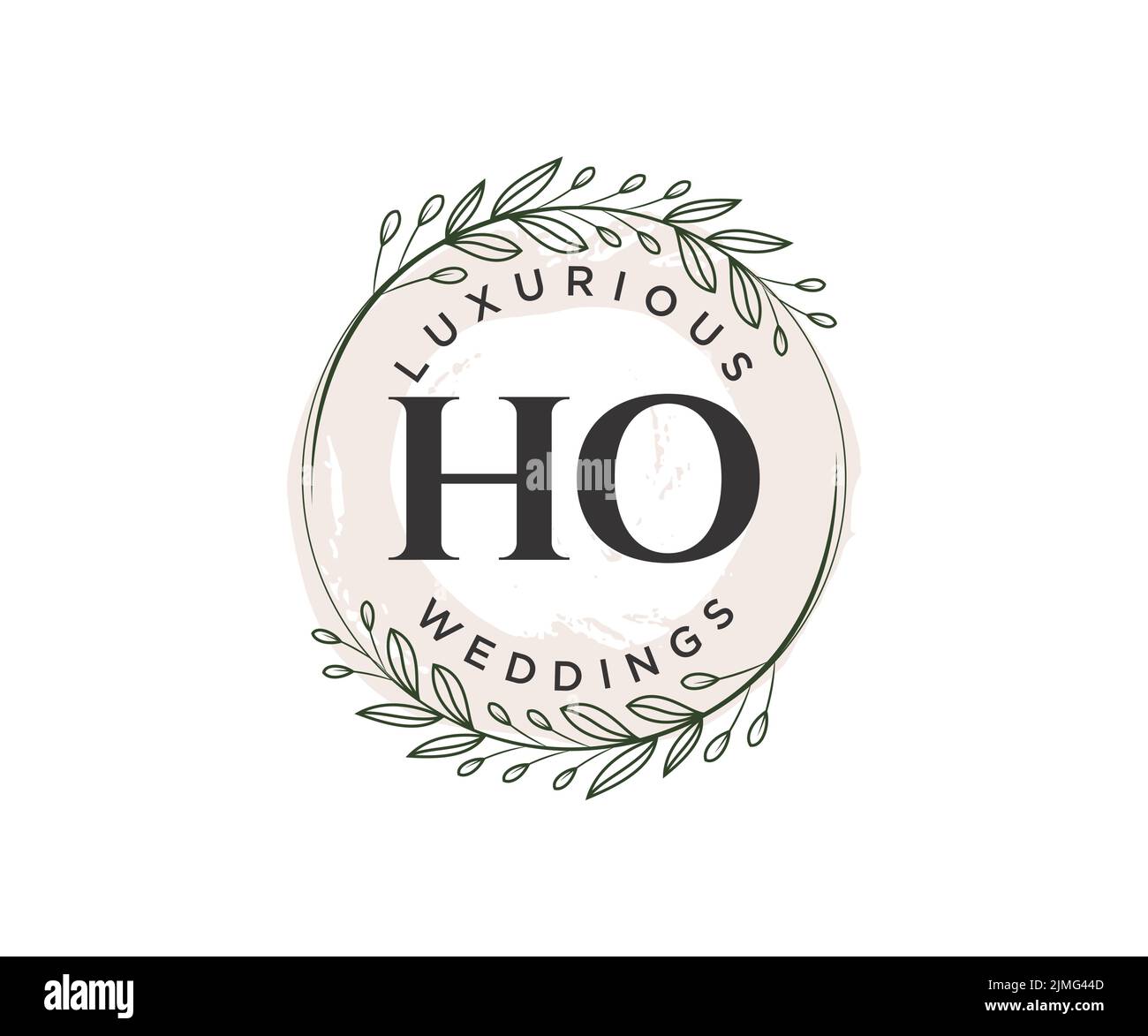 HO Initials letter Wedding monogram logos template, hand drawn modern ...