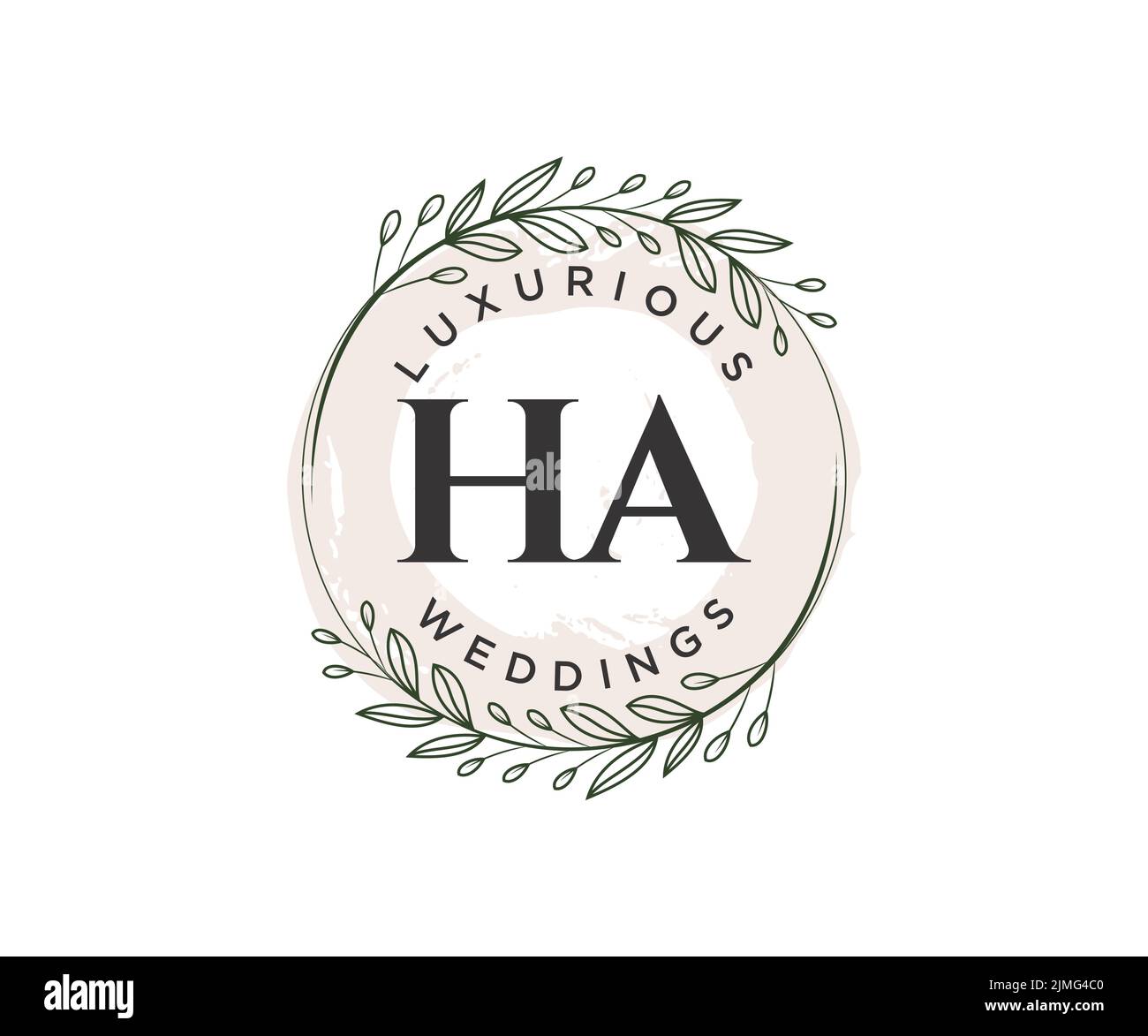 HA Initials letter Wedding monogram logos template, hand drawn modern ...