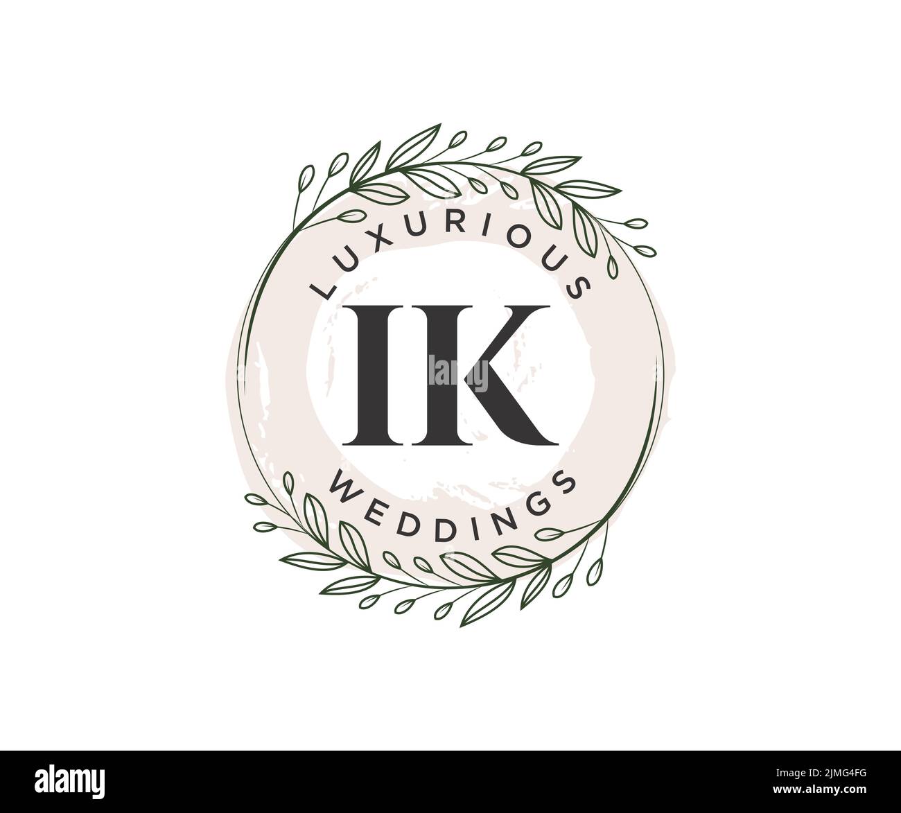 IK Initials letter Wedding monogram logos template, hand drawn modern ...