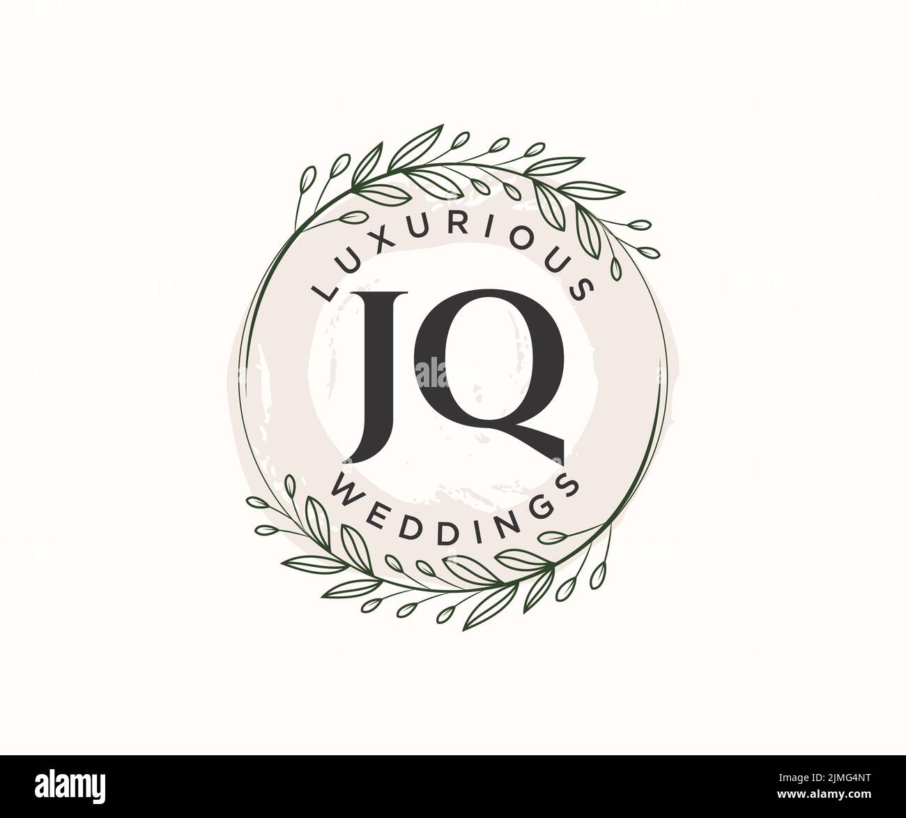 JQ Initials letter Wedding monogram logos template, hand drawn modern ...