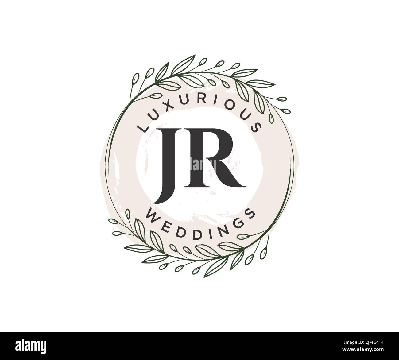 JR Initials letter Wedding monogram logos template, hand drawn modern ...