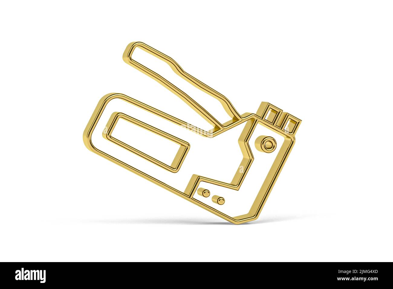 Golden 3d stapler icon isolated on white background - 3d render Stock ...