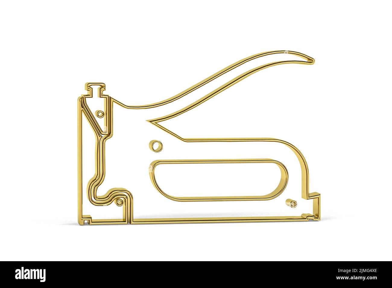 Golden 3d stapler icon isolated on white background - 3d render Stock ...