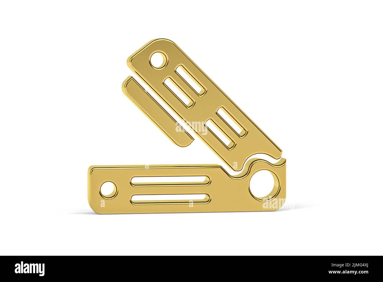Golden 3d stapler icon isolated on white background - 3d render Stock ...