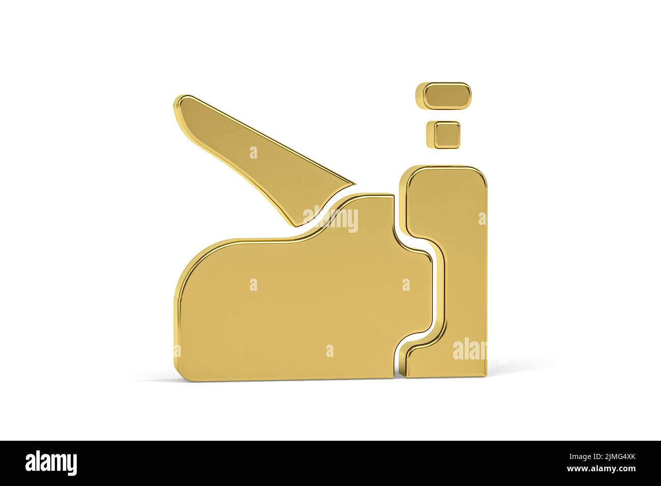 Golden 3d stapler icon isolated on white background - 3d render Stock ...
