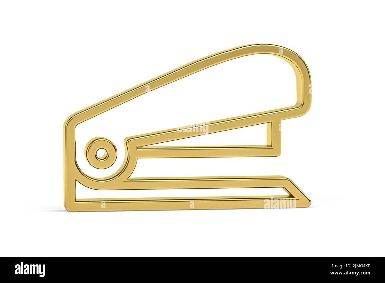 Golden 3d stapler icon isolated on white background - 3d render Stock ...