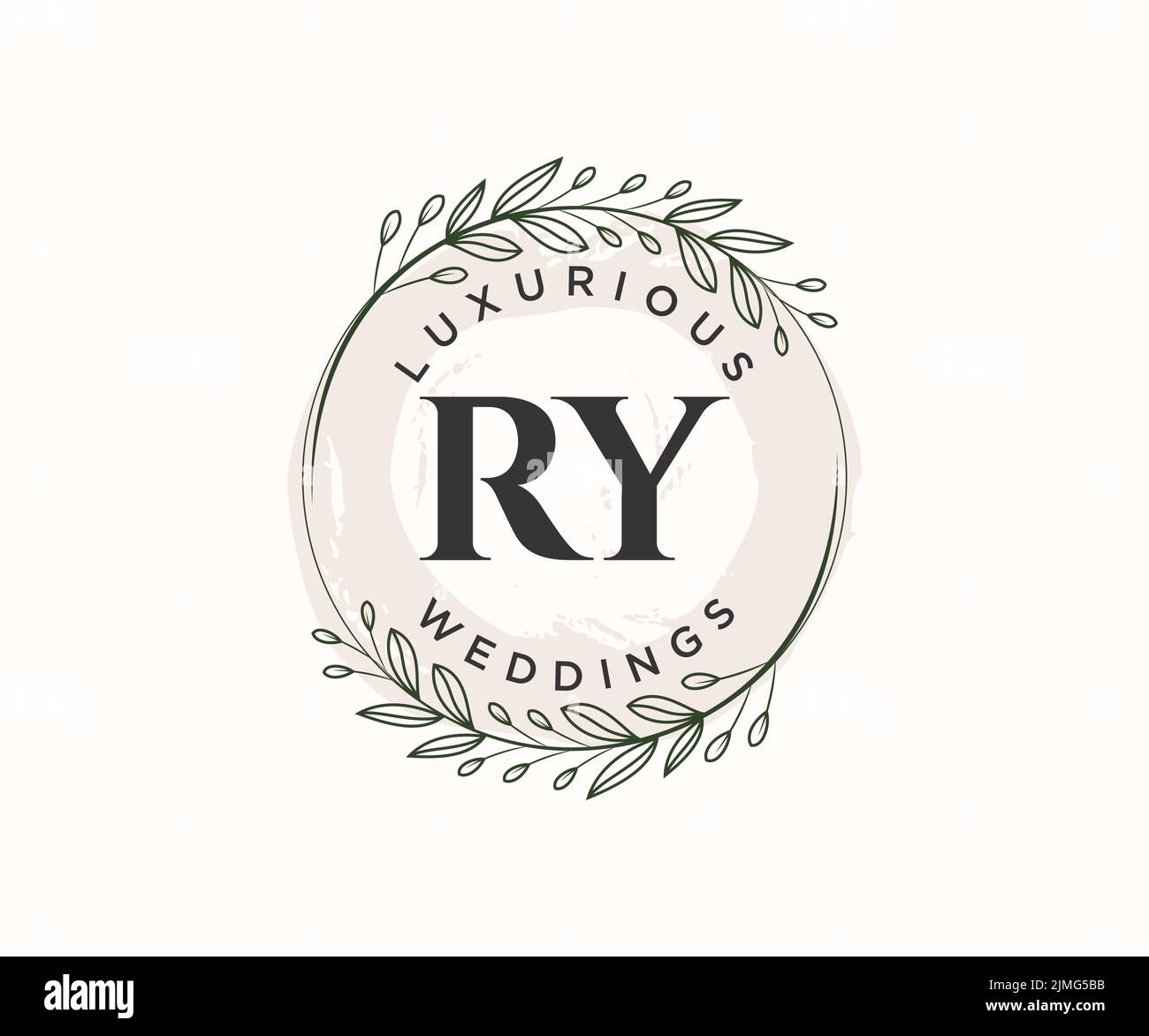 RY Initials letter Wedding monogram logos template, hand drawn modern ...
