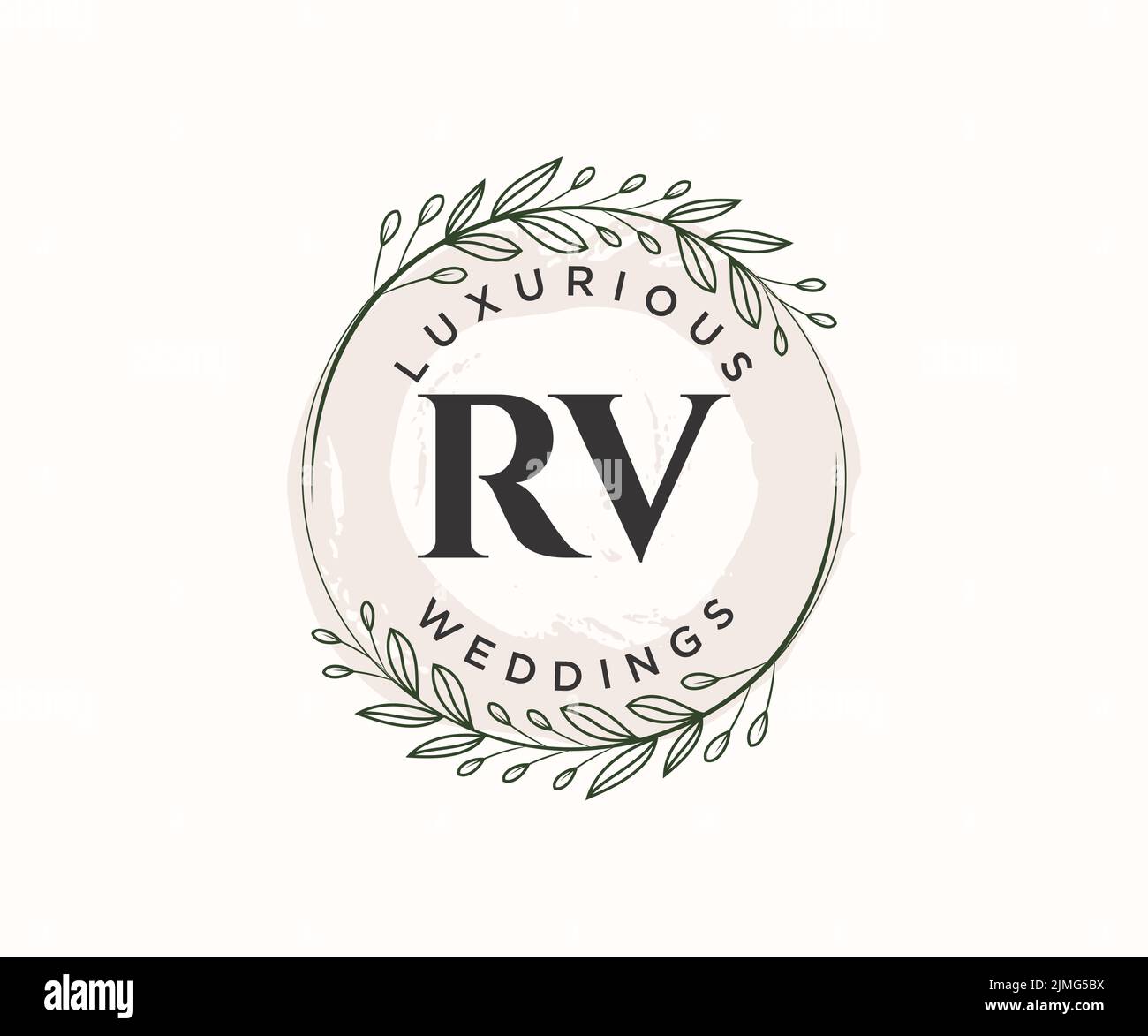 RV Initials letter Wedding monogram logos template, hand drawn modern ...