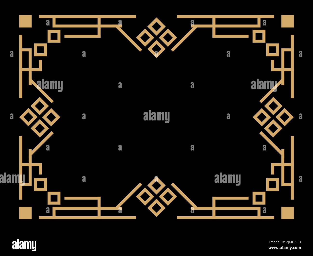 Art deco frame. Vintage linear border. Design a template for ...