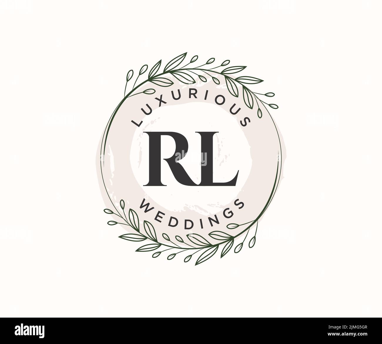 RL Initials letter Wedding monogram logos template, hand drawn modern ...