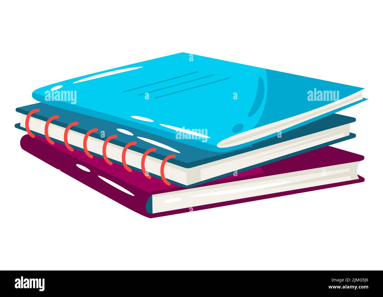 Illustration of notebooks stack. School item. Education colorful image ...