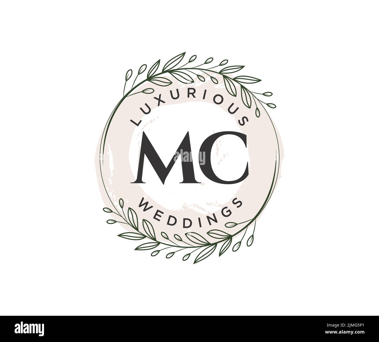 MC Initials letter Wedding monogram logos template, hand drawn modern ...