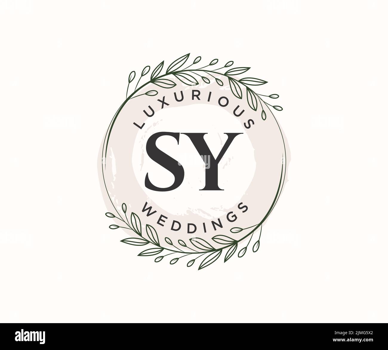 SY Initials letter Wedding monogram logos template, hand drawn modern ...