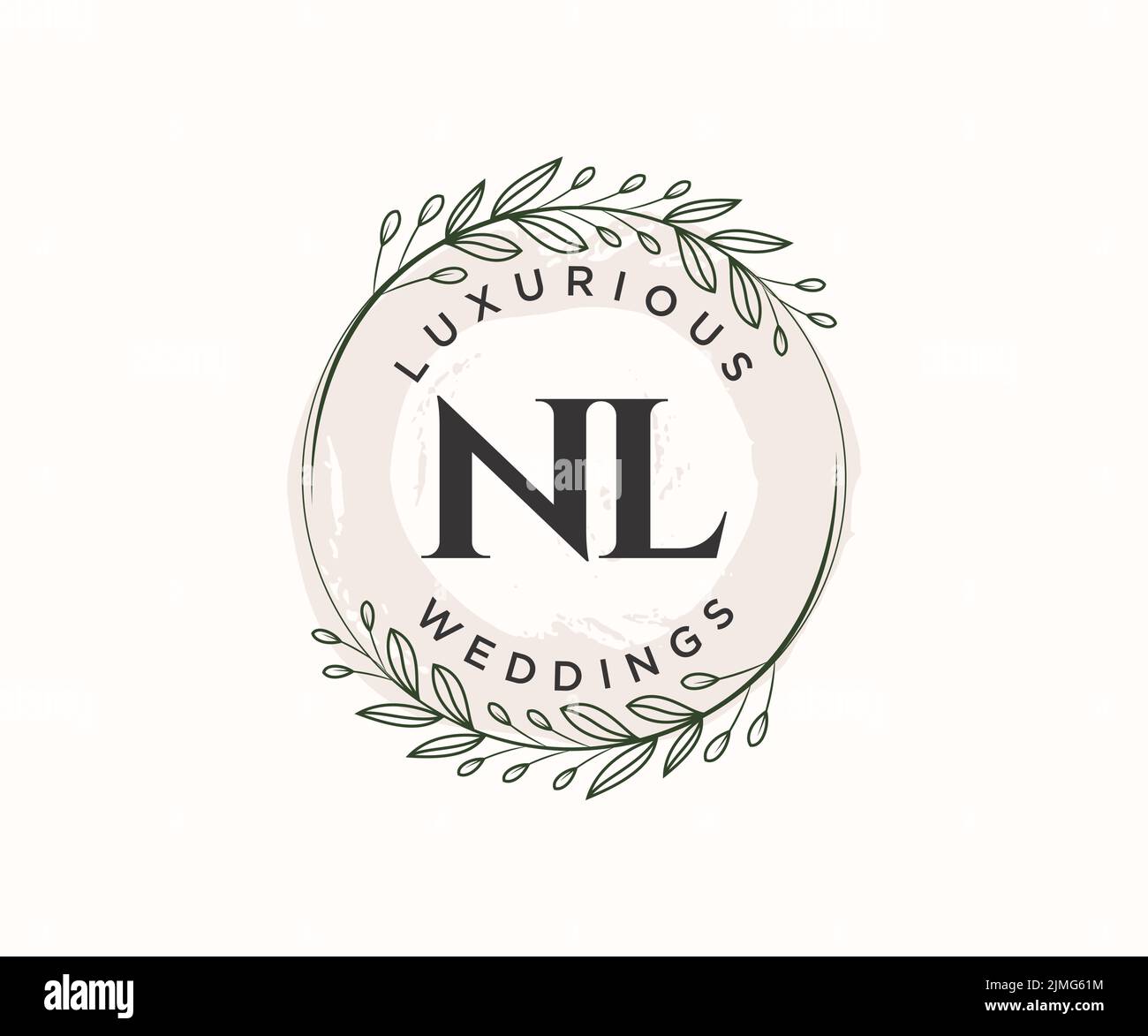NL Initials letter Wedding monogram logos template, hand drawn modern ...