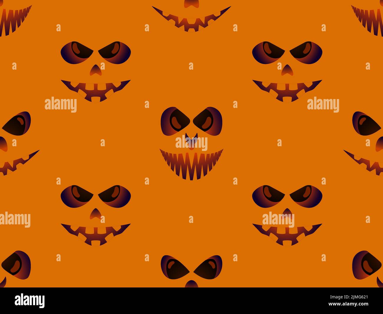Scary Face With Glowing Eyes Seamless Pattern Evil Scary Eyes Carved In A Pumpkin Halloween