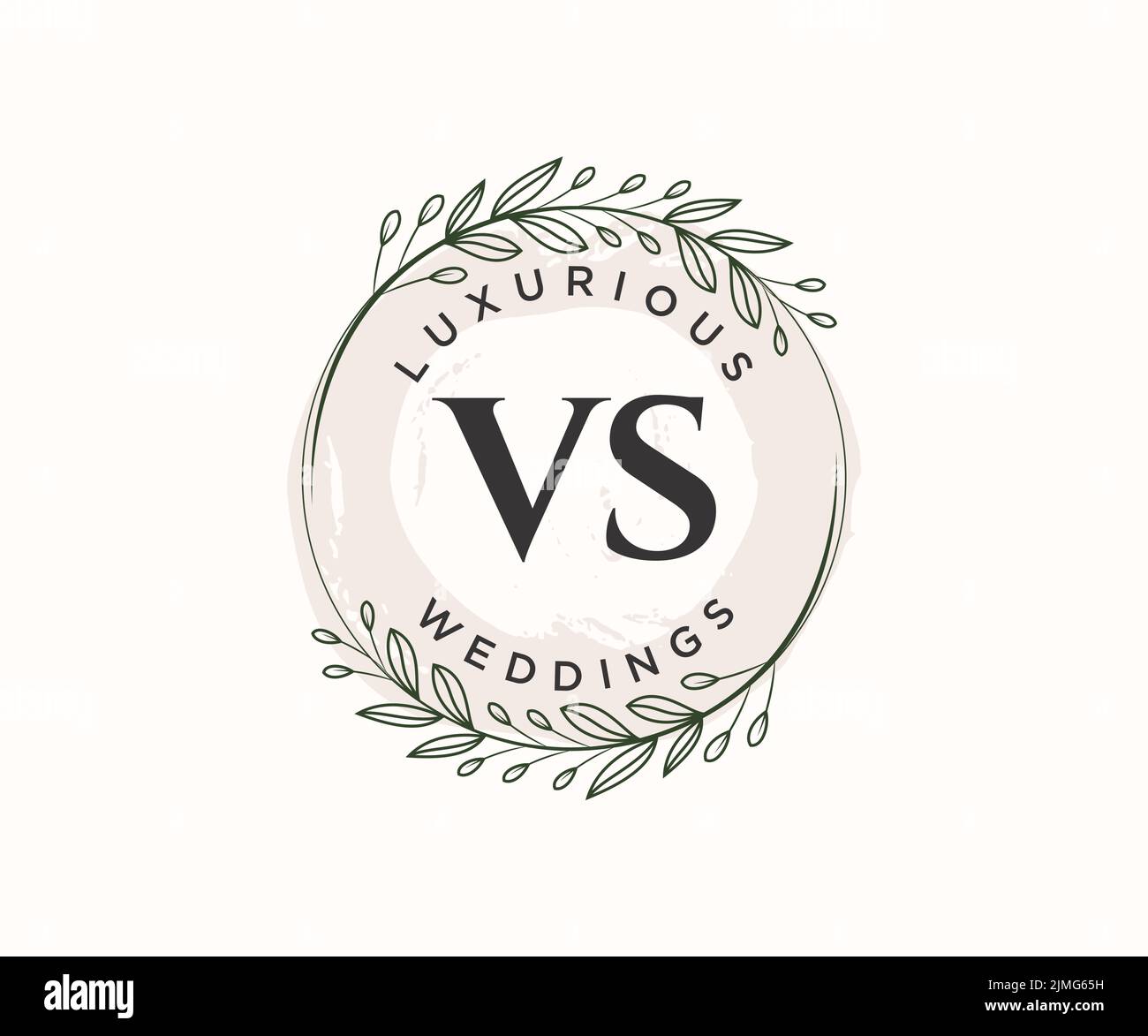 VS Initials letter Wedding monogram logos template, hand drawn modern ...