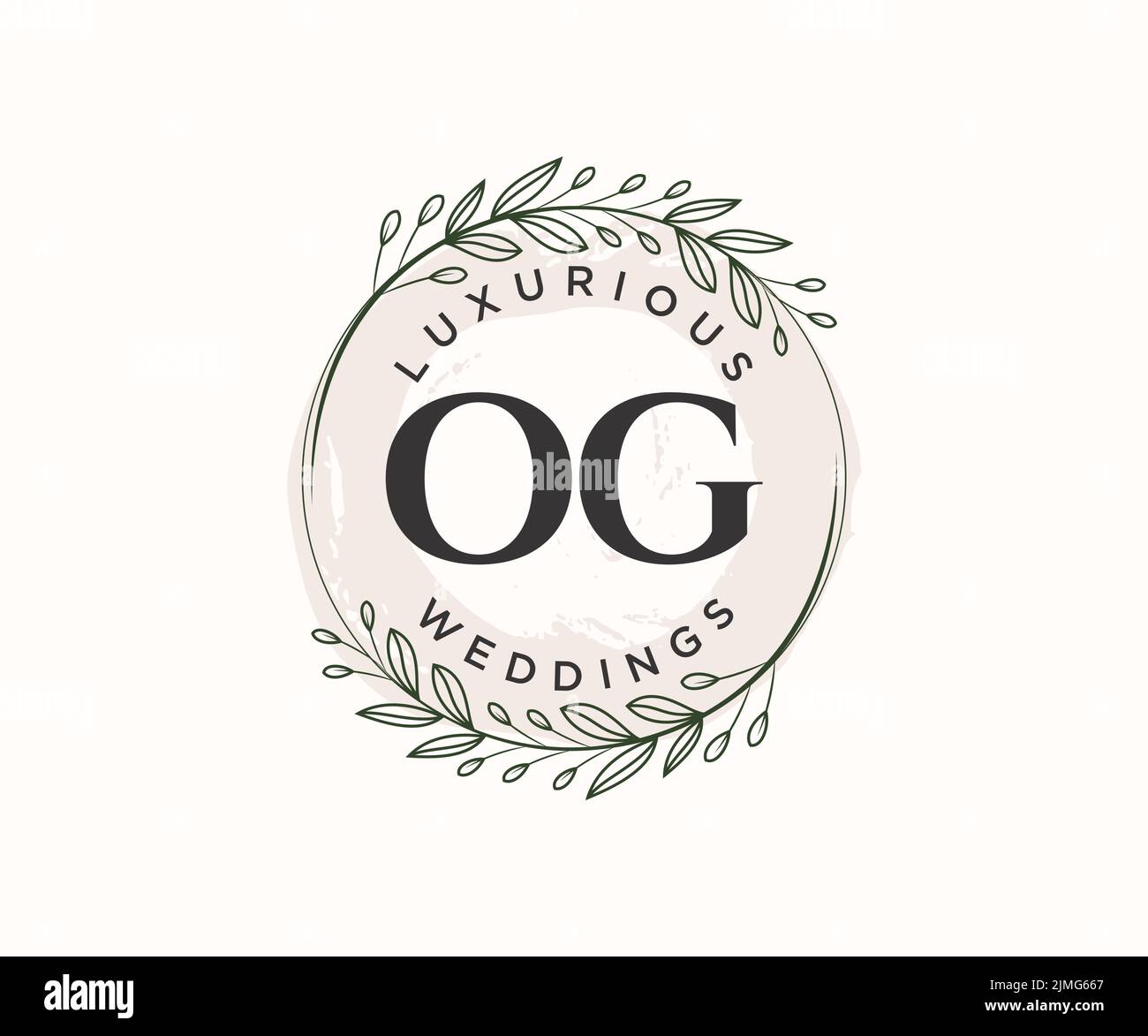 OG Initials letter Wedding monogram logos template, hand drawn modern ...