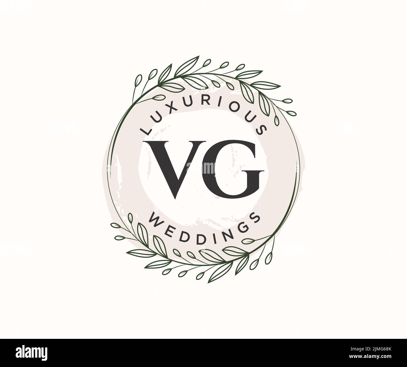 VG Initials letter Wedding monogram logos template, hand drawn modern ...