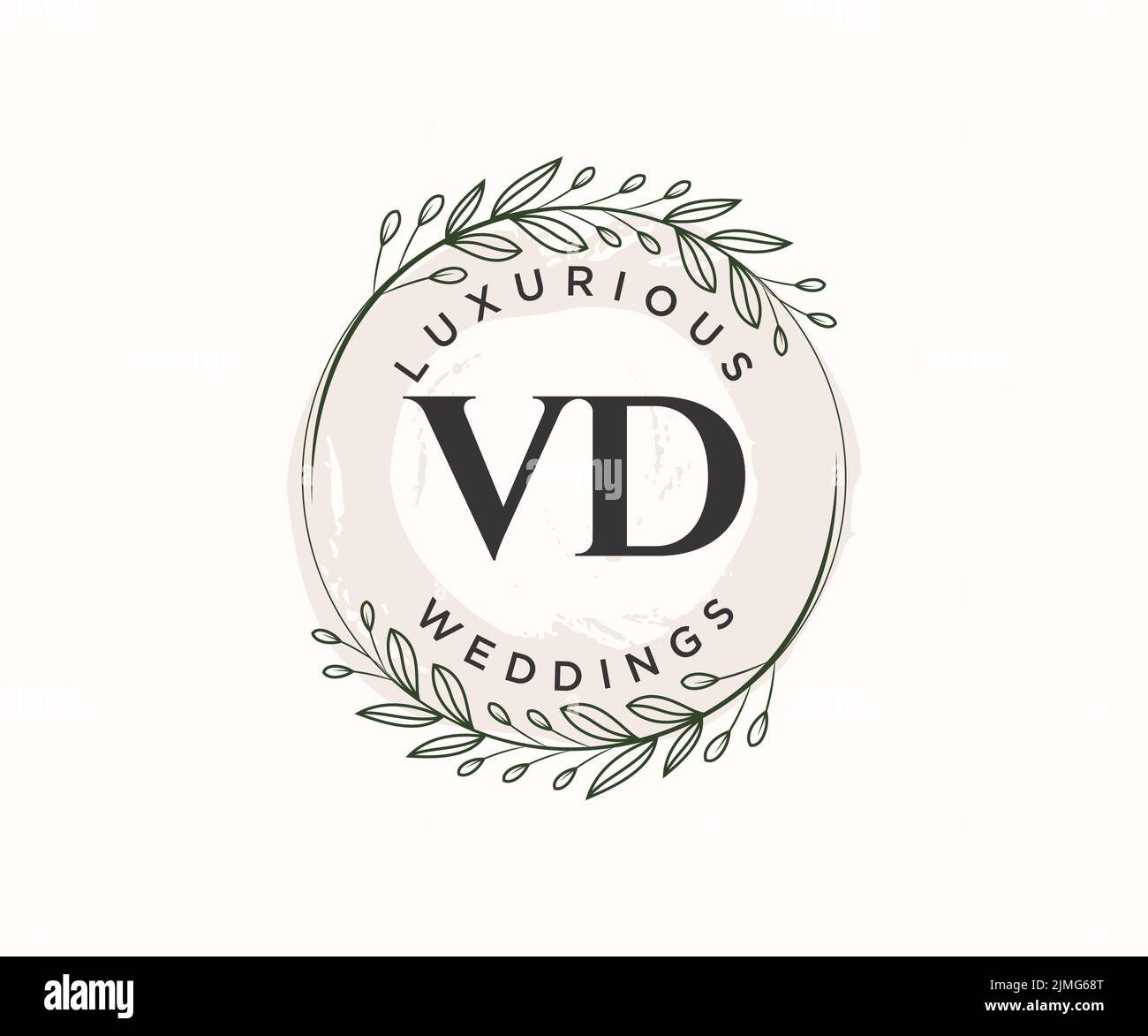 VD Initials letter Wedding monogram logos template, hand drawn modern ...