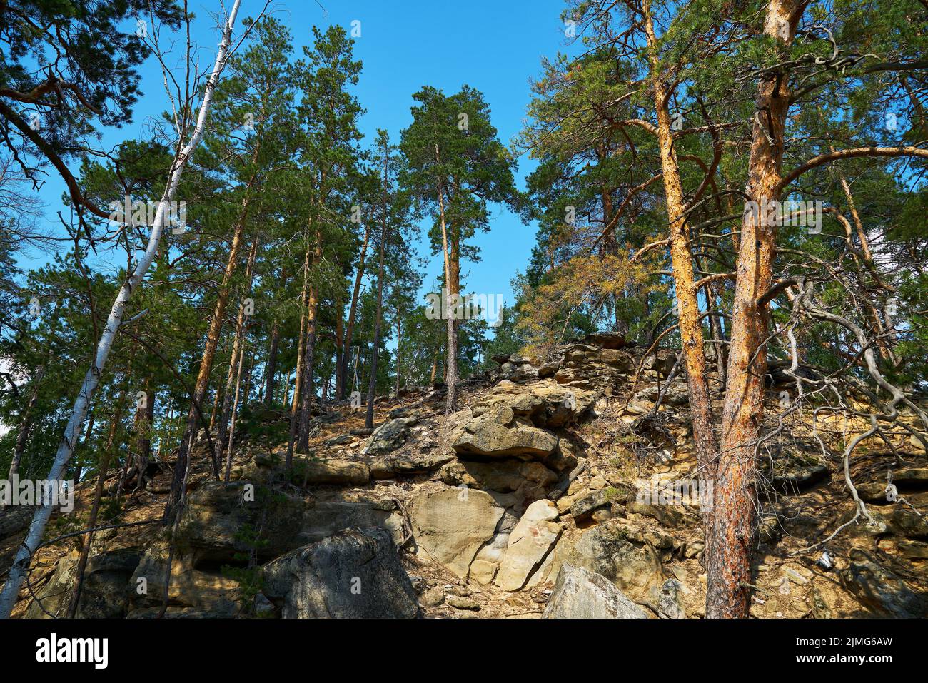 round rock formations attract climbers. sandstone rock towers polished ...