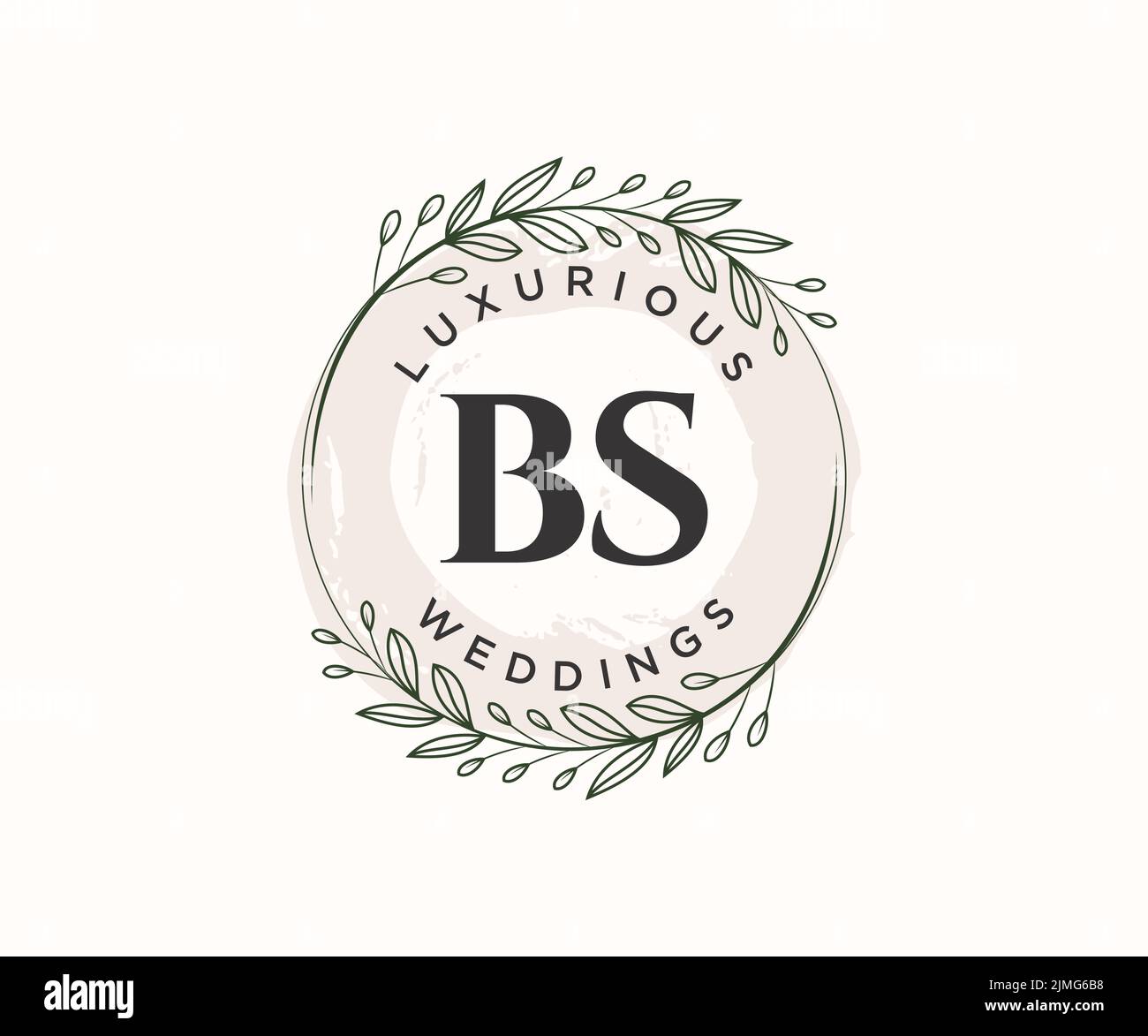 BS Initials letter Wedding monogram logos template, hand drawn modern ...