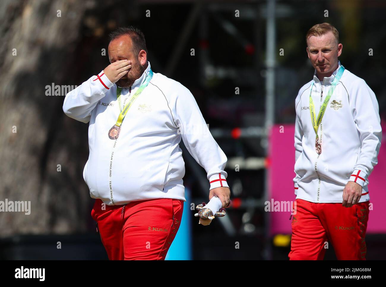 England's Louis Ridout appears emotional after winning a bronze medal ...