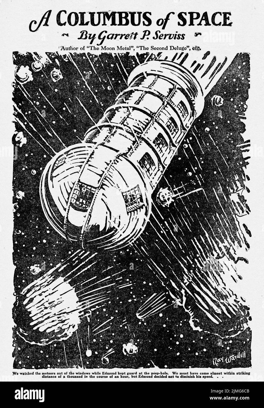 A Columbus of Space, by Garrett P. Serviss. Illustration by Ray Wardell ...