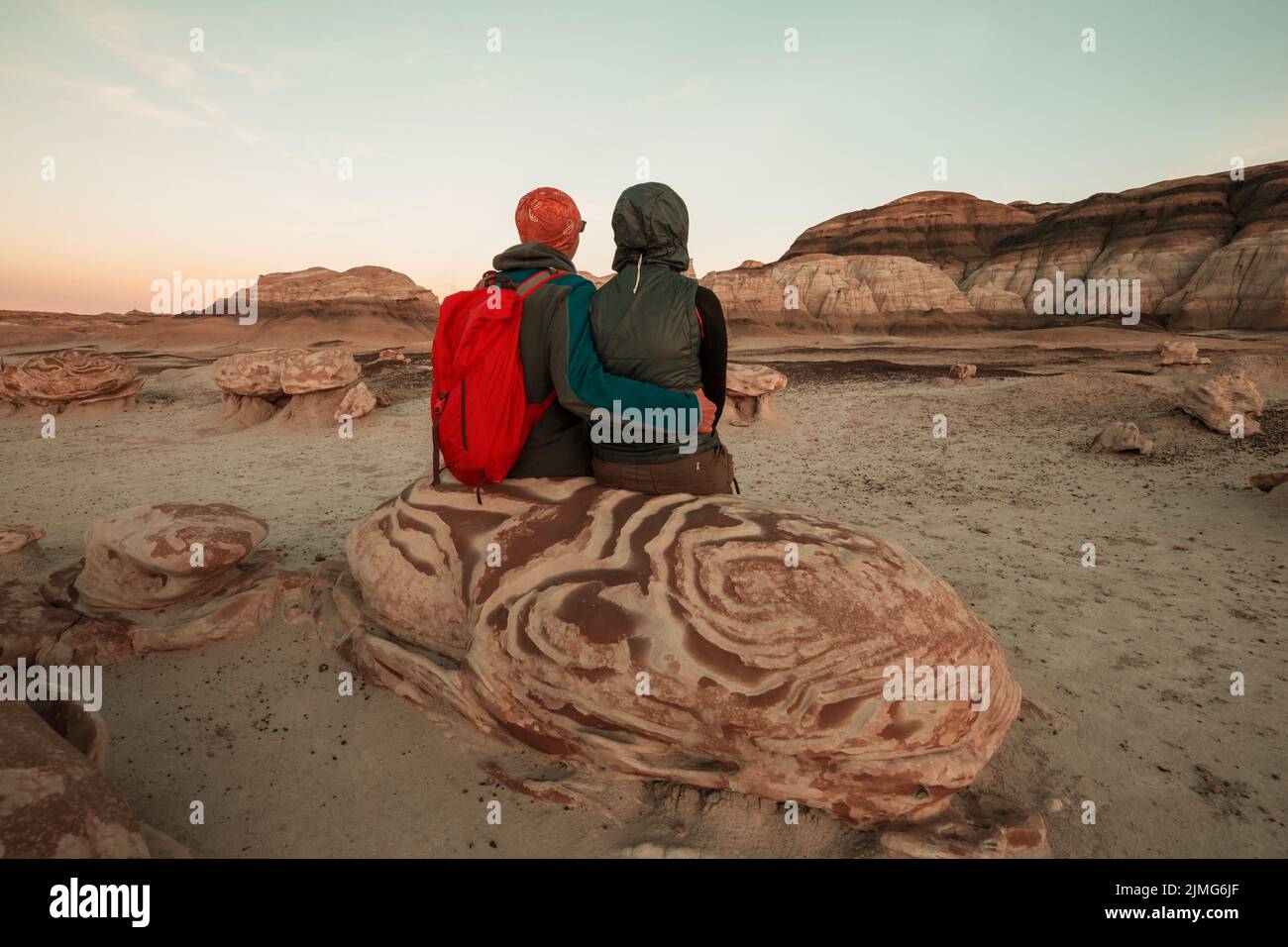 Couple in Bisti Stock Photo - Alamy